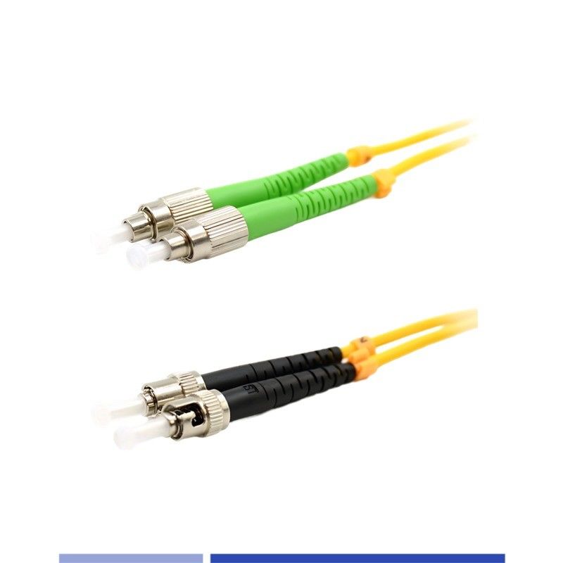 ST/UPC To ST/APC Single Mode Patch Cord Duplex LSZH 3m 2.0mm High Strength