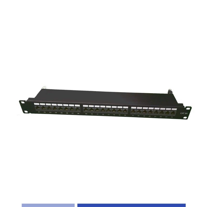 Cat6A Patch Panel 24 Port Shielded 1U Rack Mount For Cabling system