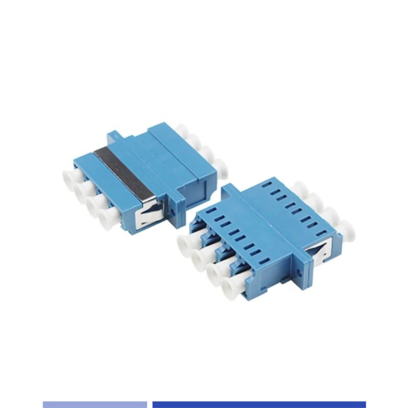 LC UPC Single Mode Fiber Adapter Ease Of Installation With Flange Blue