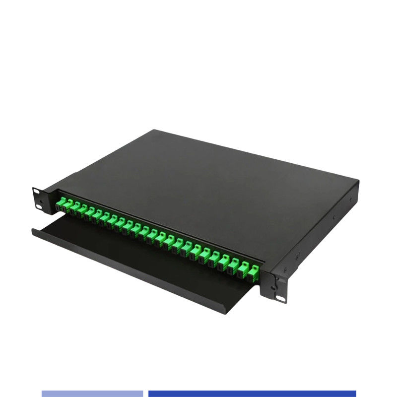 1U Fiber Optic patch panel 24 Port SC Simplex 19" Rack Mounted Loaded ...