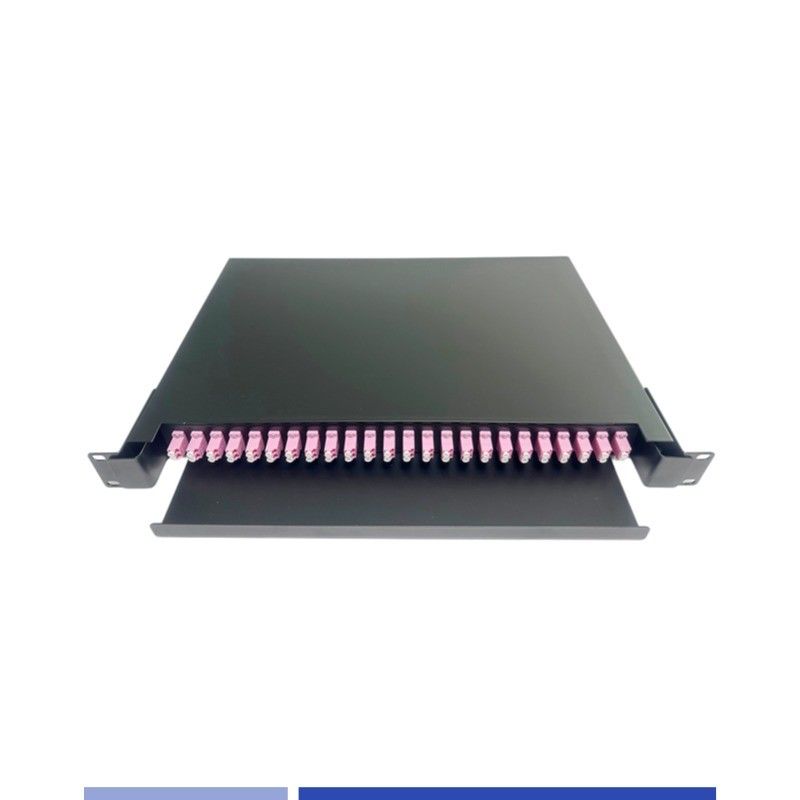 1U Fiber Optic patch panel 24 Port OM4 LC Duplex 19" Rack Mounted ...