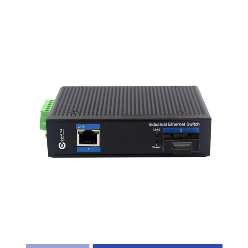 Industrial Fiber Media Converter 10/100/1000M with 2 RJ45 port Singlemode SMF Duplex SC 1310nm 20KM