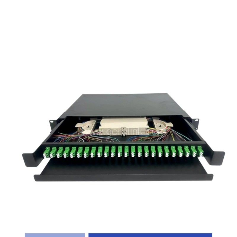 24 Port LC/APC Duplex 1U Fiber Optic patch panel 19" Rack Mounted ...