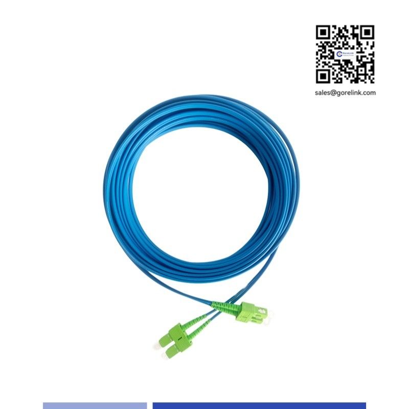 SC/APC Armored Fiber Patch Cord Singlemode Duplex 1m LSZH Jacket Anti ...