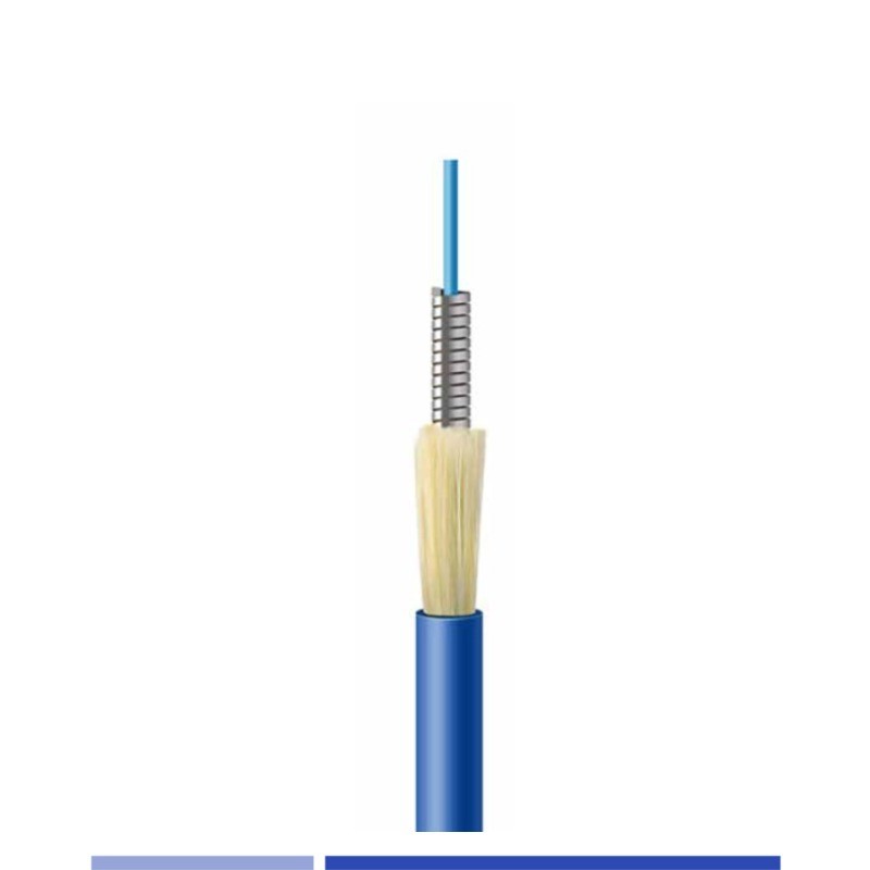 Armored Indoor Fiber Optic Cable 12 Strand Singlemode G652D LSZH Jacket