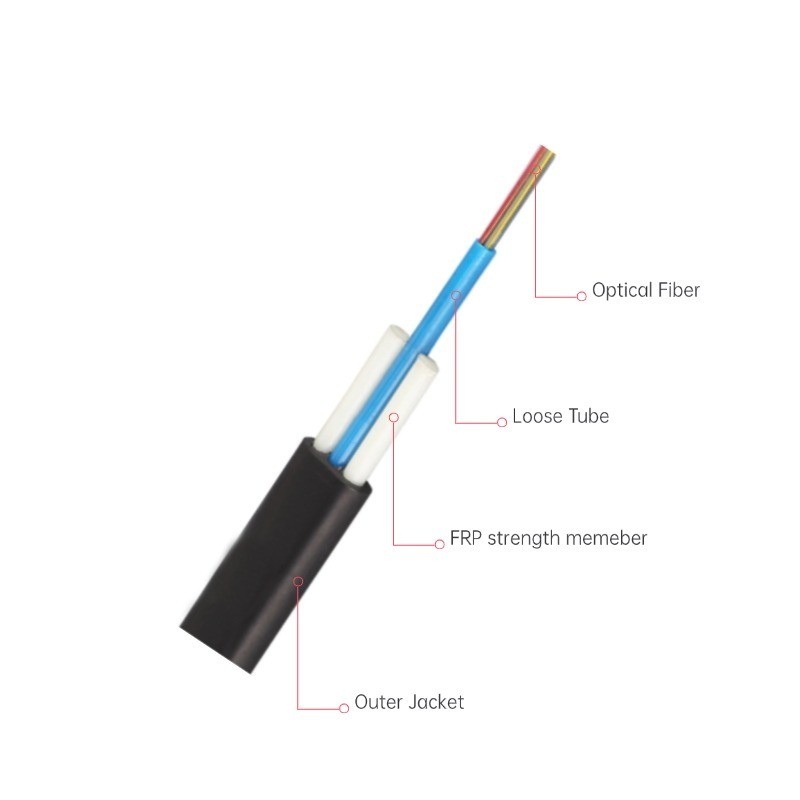 Multimode OM3 LSZH Outdoor Fiber Optic Cable Flat Fiber Optic Cable 6 ...